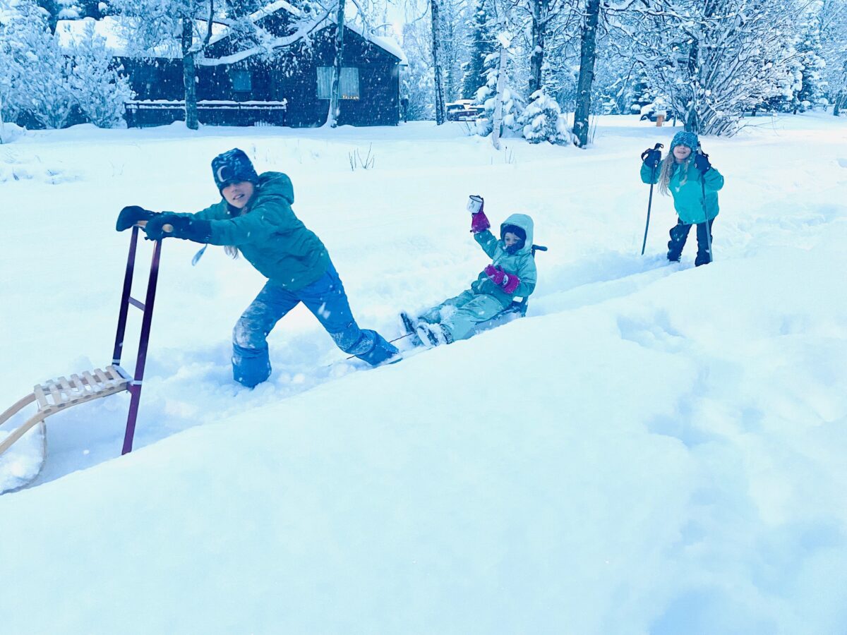 Kicksledding for all ages! - Tales of a Mountain Mama