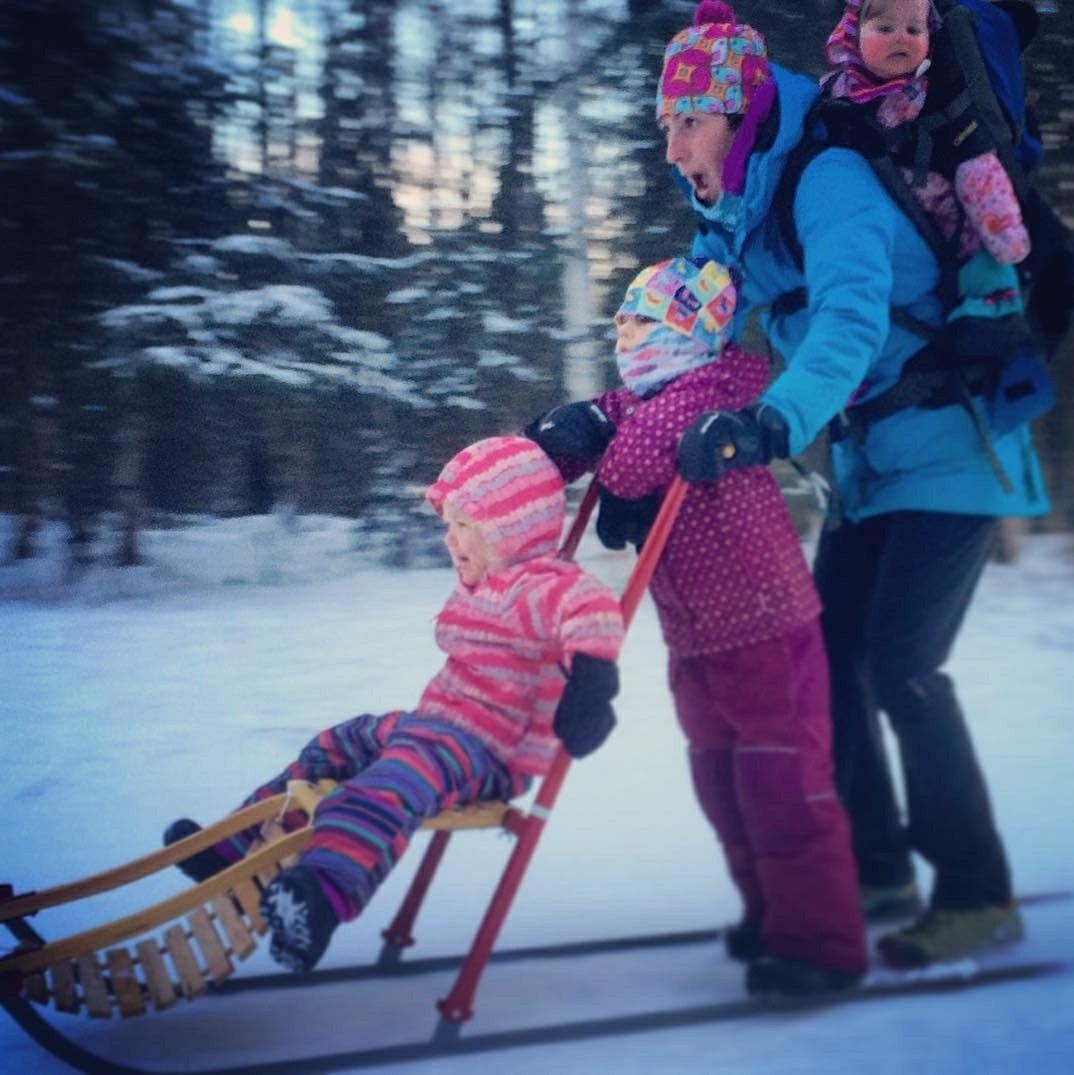 Kicksledding for all ages! - Tales of a Mountain Mama